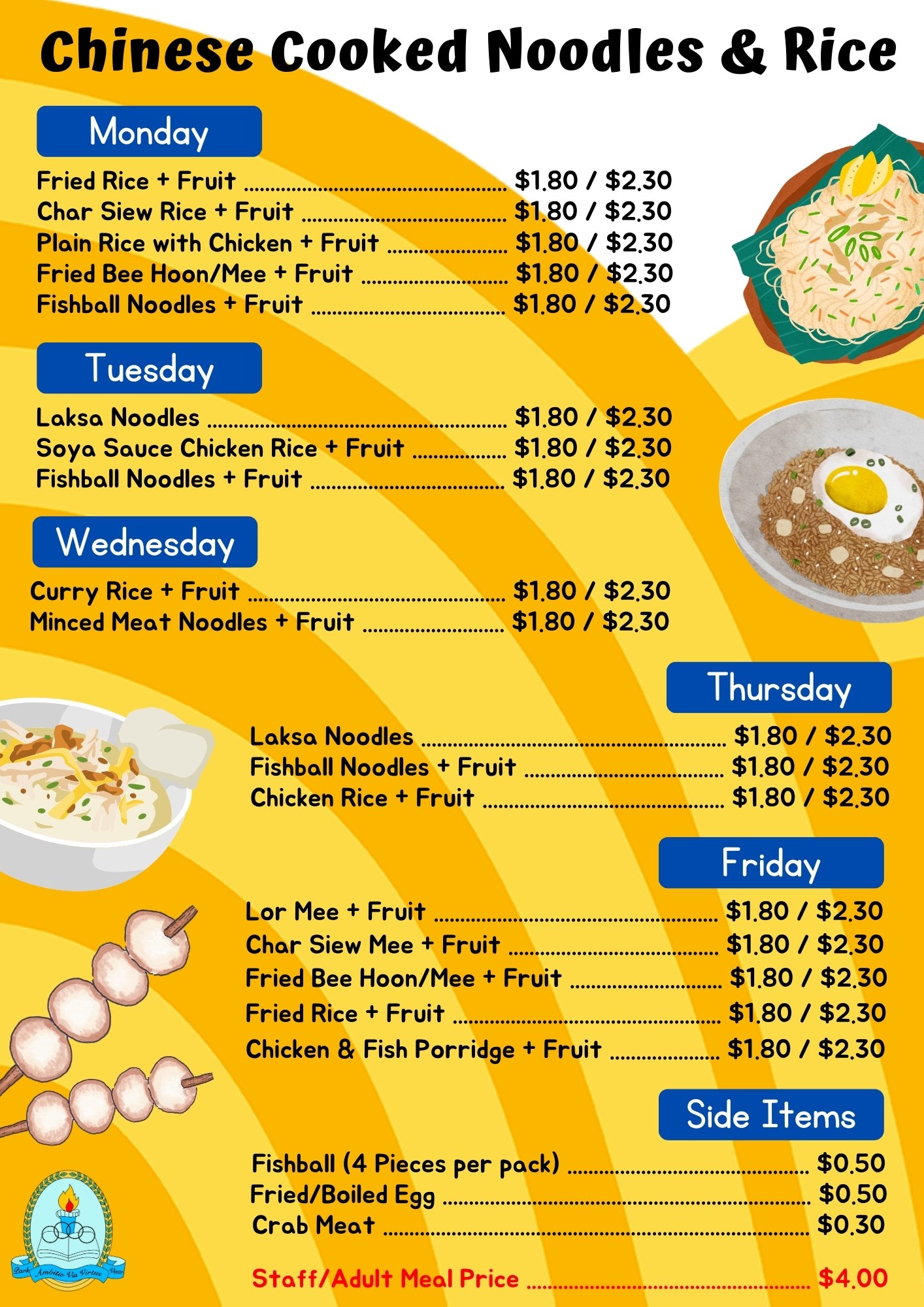 School Canteen Menu School Canteen Menu